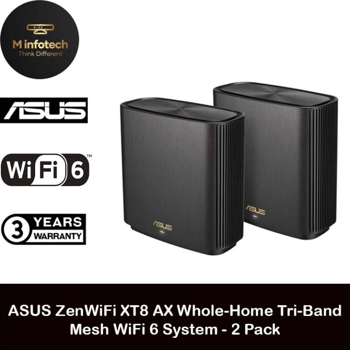 ASUS ZenWiFi XT8 AX6600 AX Whole-Home Tri-band Mesh WiFi 6 System - 2 ...