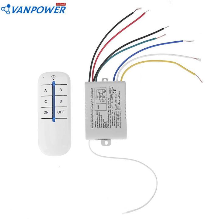 (Ready) 4 Relay 220V Digital Intelligent Wall Lamp Wireless Remote ...