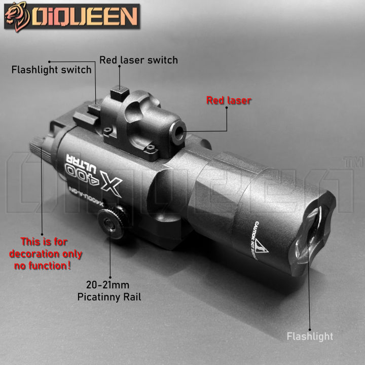 Oiqueen Tactical Nylon X400U-A-GN Flashlight with Red Laser X400Ultra ...