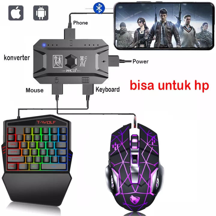PROMO Keyboard Gaming dan Mouse Gaming Untuk HP Android Game PUBG ...