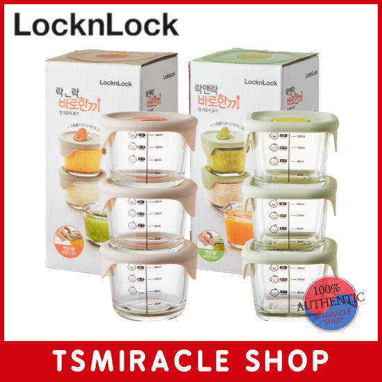 Lock&Lock Container LocknLock Baby Food Container Glass 230ml 3P Set(Rectangular, Circular)/Baby ...