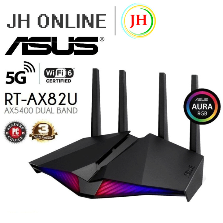 ASUS Gaming Router RGB RT-AX82U AX5400 Wi-Fi 6 Router 160Mhz Lifetime ...