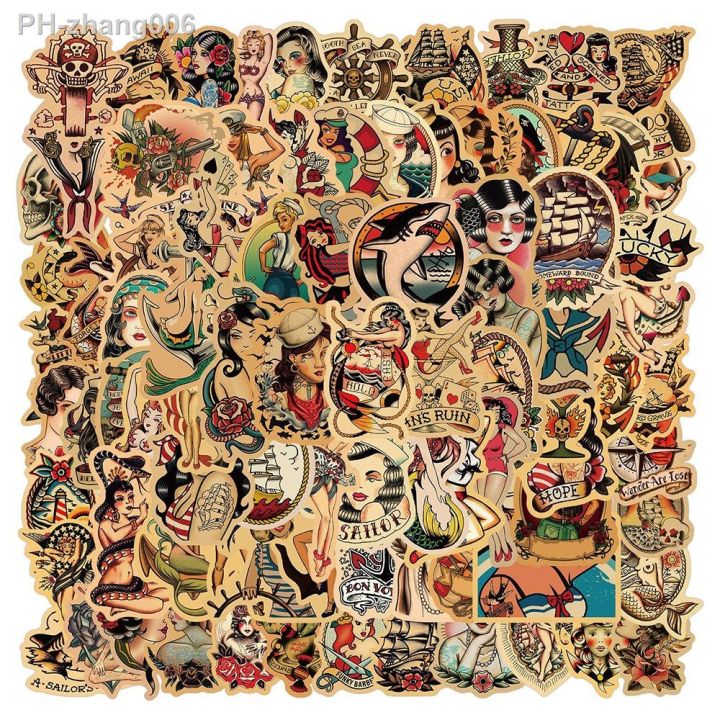 10/30/50/100pcs Retro Sexy Pinup Girl Stickers for Laptop Suitcase ...