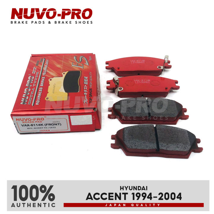 Nuvo-Pro Brake Pad Front Nissan Sentra 2003-2005 VAX-614WK SET | Lazada PH