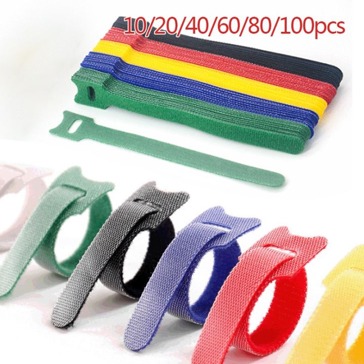 Color Velcro Cable Strap Nylon Cable Ties Magical Glue Self-adhesive ...