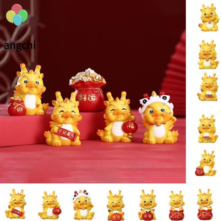 ANGCHI Resin Spring Festival Dragon Ornaments Miniature Cute Cartoon ...