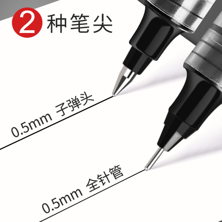 Snow-white liquid ball pen student exam gel pen needle type large ...