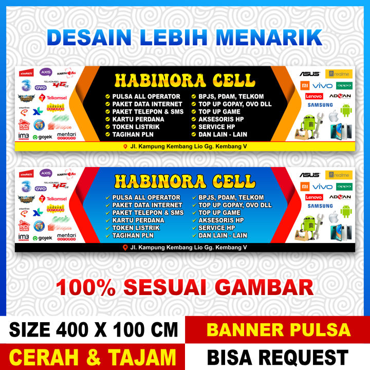 BANNER SPANDUK KONTER PULSA SERVIS HP UKURAN 4 METER BISA REQUEST ...