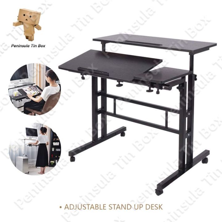 Adjustable Stand Up Desk Computer Desk Workstation Sit-Stand - 80cm X ...