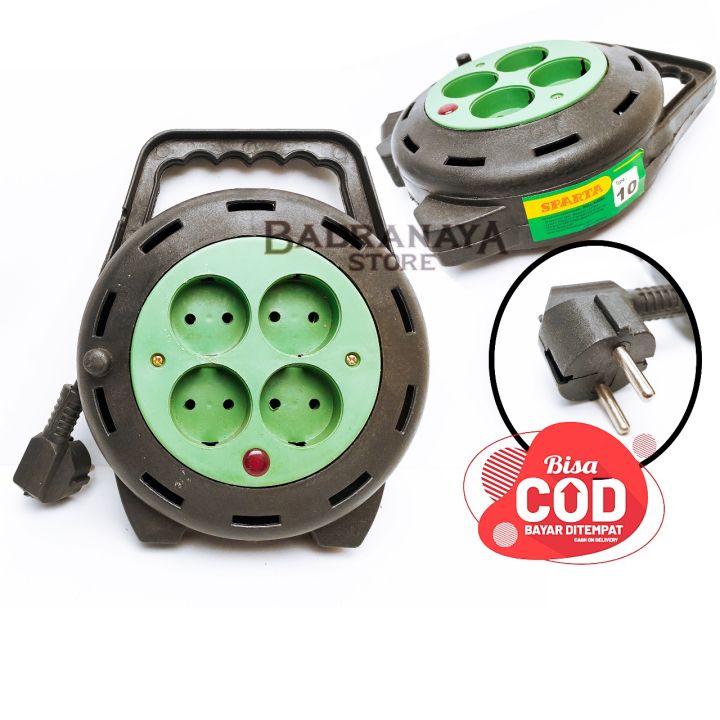 Stop Kontak Colokan Listrik Box Kabel 4 Lubang Kabel Gulung Roll Tipe ...