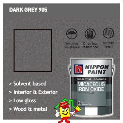 DARK GREY 905 ( 1L or 5L or 15L ) MIO NIPPON MICACEOUS IRON OXIDE ALKYD ...