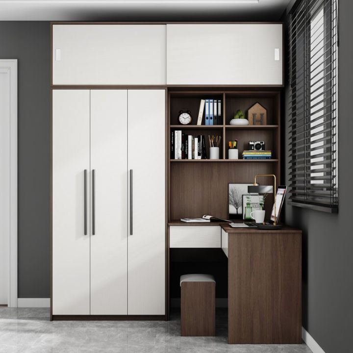 Computer desktop desk conjoined L-shaped corner desk wardrobe combined ...