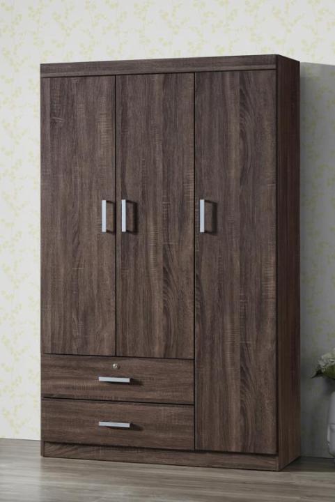 Wardrobe / 3 Doors 2 Drawers Wardrobe / Almari Pakaian 3 Pintu 2 Laci ...