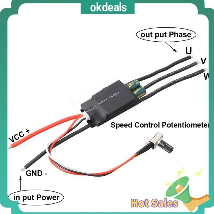 OKDEALS DC 7-24V Brushless Motor Driver 3-Phase 200W BLDC Hallless DC ...