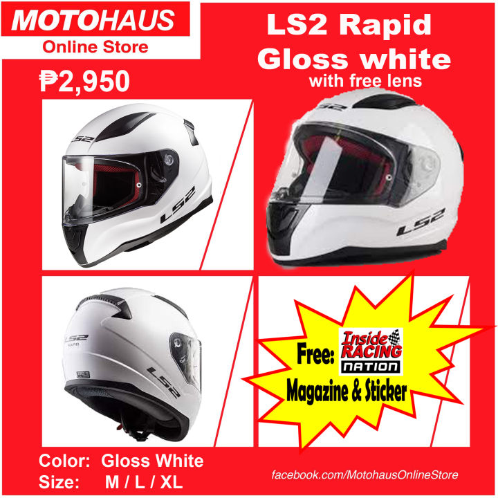 LS2 FF353XV RAPID MONO GLOSS WHITE | Lazada PH