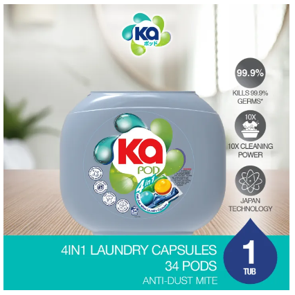 Ka 4in1 Laundry Capsule 34 Pods – Anti-Dust Mite | Lazada Singapore