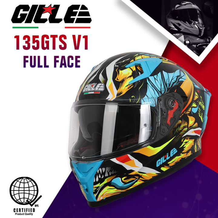 Gille Helmet 135 GTS V1 SLIFER Motorcycle Helmets Full Face Dual Visor ...