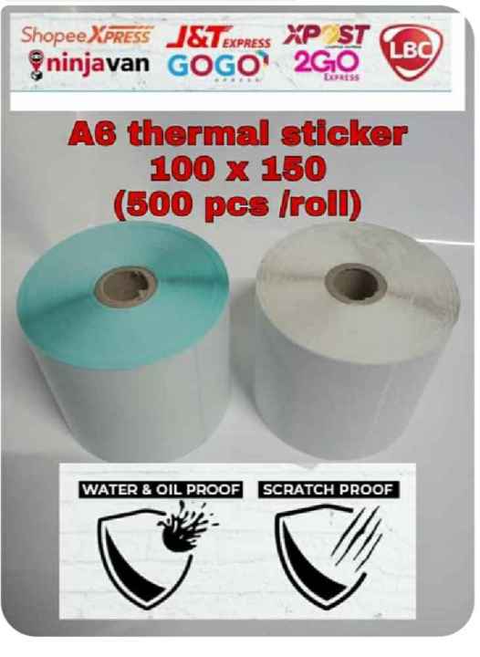 (350 or 500 sheets/label) waybill 150mm x 100mm Direct Thermal A6 ...