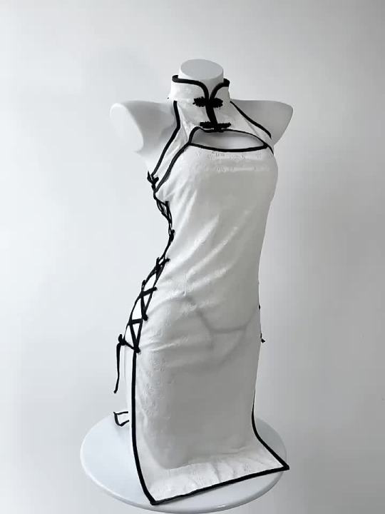 [MS] Lin Linting ชุดชั้นในเซ็กซี่เซ็กซี่ย้อนยุคกำมะหยี่บางชุดนอนสายรัด ...