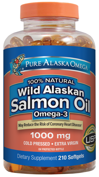 Pure Alaska Omega 100% wild alaskan salmon oil omega-3 1000 mg, 210 ...