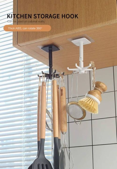 Vertical Flip 360 ° Rotating Kitchen Bathroom Wall Mounted Hooks ...