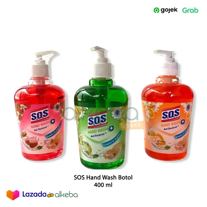 SOS Hand Wash botol pump 400ML SABUN CUCI TANGAN ANTIBAKTERI | Lazada ...
