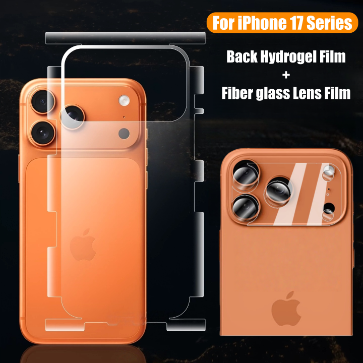 Back Hydrogel Film+Fiber Soft Glass Lens Protector For iPhone 17 Pro ...