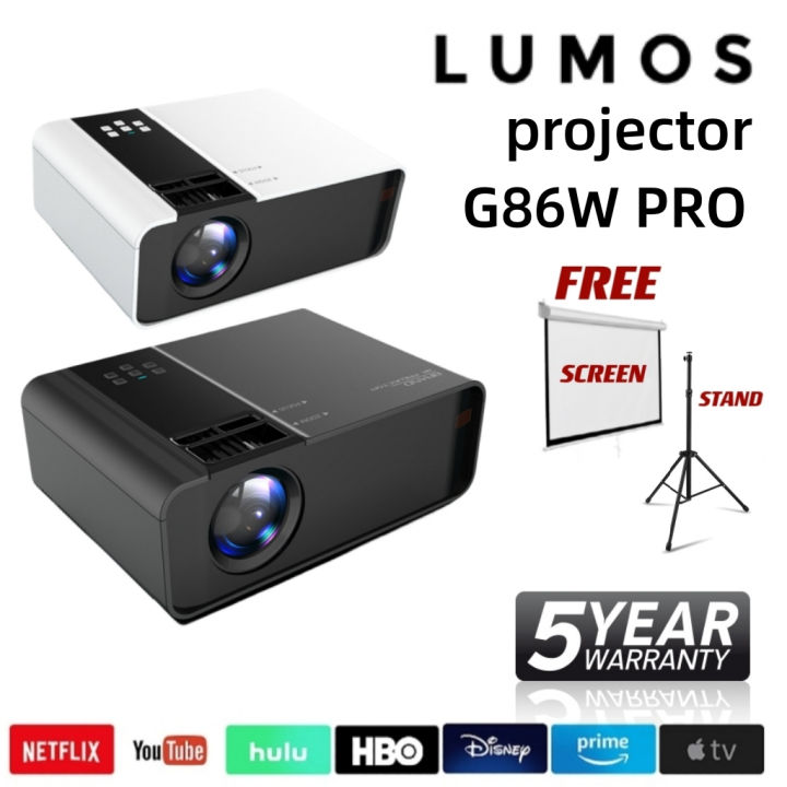 G86W Pro Protable 4K Full HD 6000 Lumens Projector Android OS Wifi ...