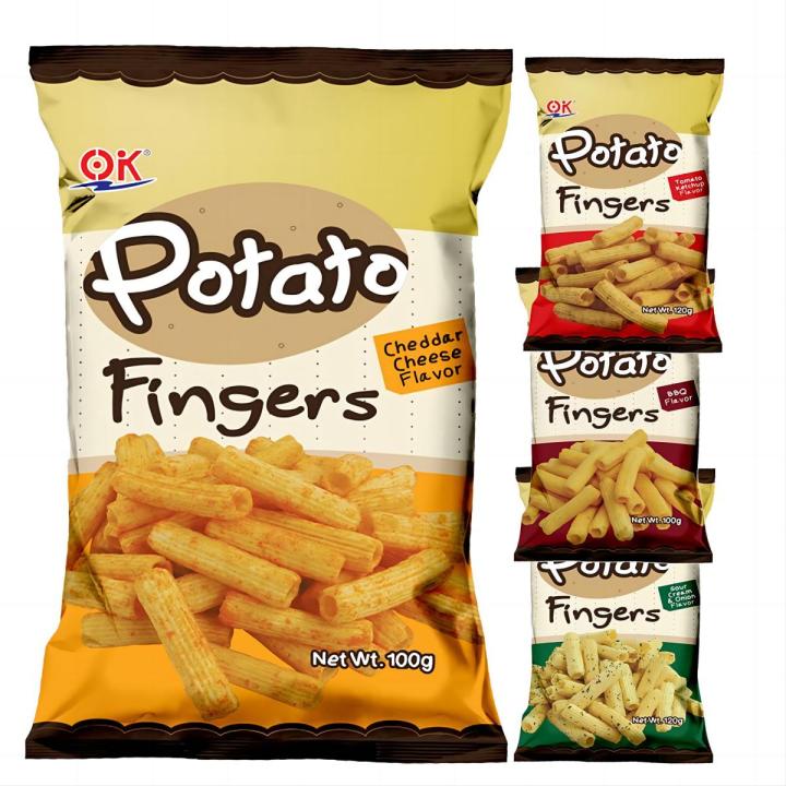 OK Potato Fingers -Cheddar Cheese Sour Cream BBQ Tomato Ketchup Flavor 3.52 (100g) | Lazada PH
