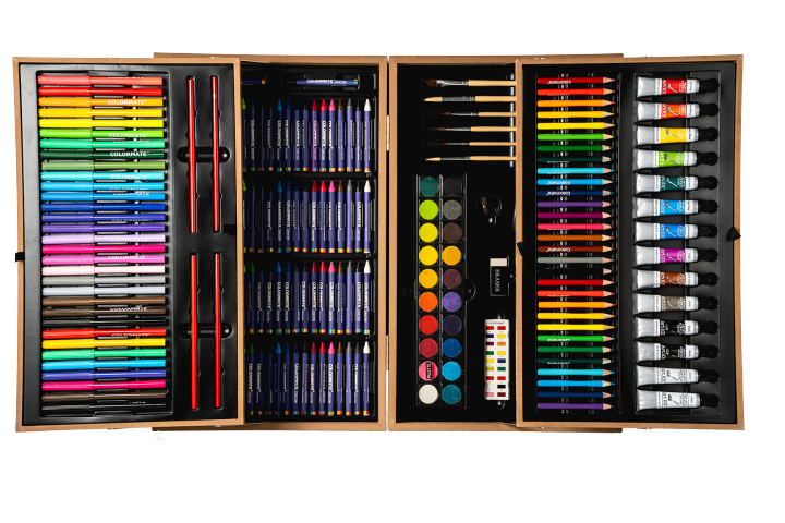 Bộ màu vẽ hộp gỗ cao cấp đa năng, Art Set, Quà tặng cho bé - COLORMATE ...