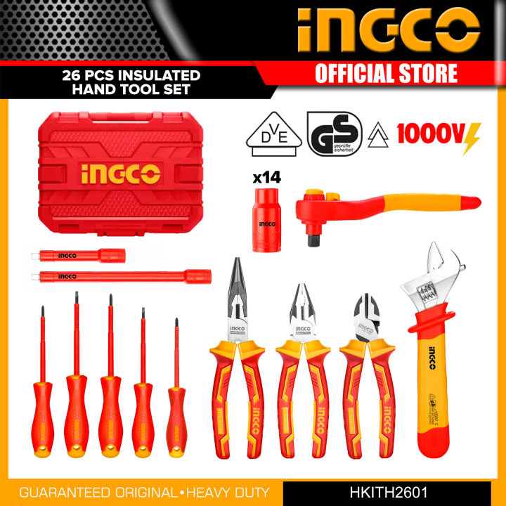 INGCO 26PCS Industrial Insulated Hand Tool Set 1000V, VDE/GS ...
