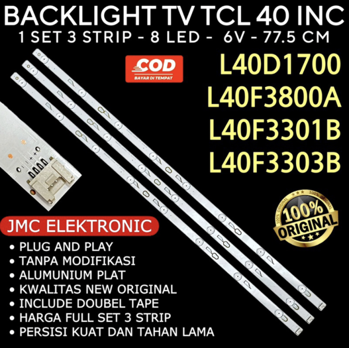 BACKLIGHT TV LED TCL 40 INCH L40D1700 L40F3800A L40F3301B L40F3303B ...