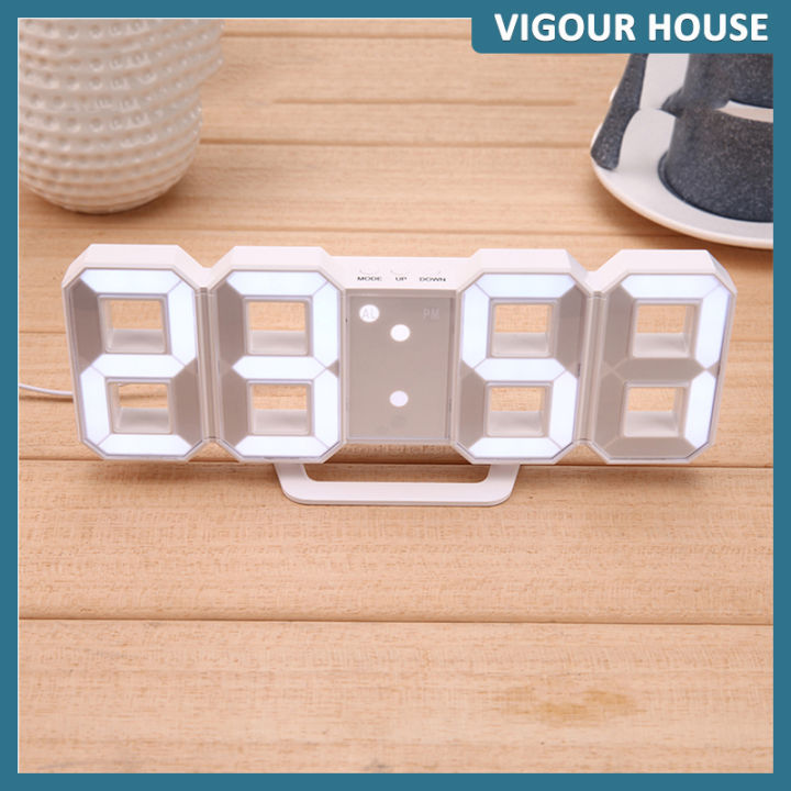 LED Digital 3D Clock Wall Alarm Clock Table Desktop | Lazada