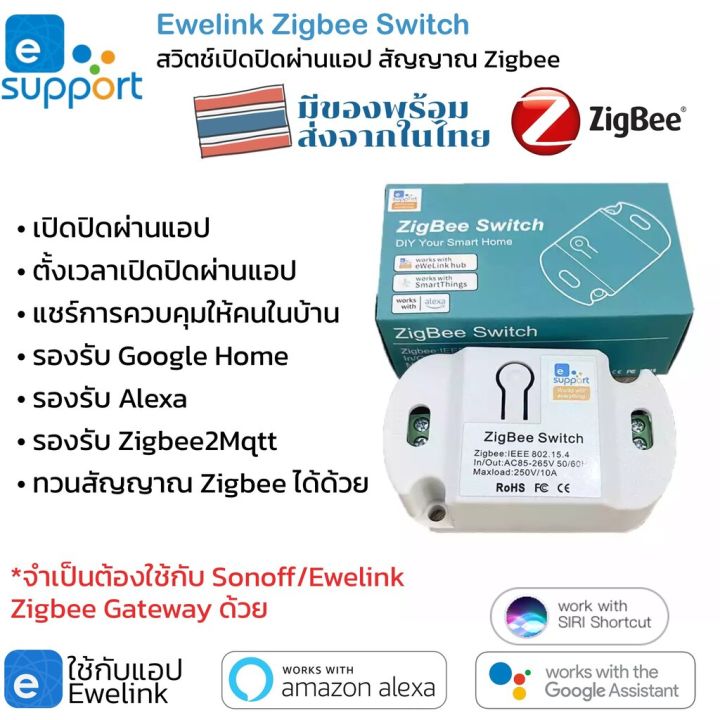 Ewelink Zigbee Switch มินิสวิตช์เปิดปิด สามารถสั่งผ่านแอป สัญญาณ Zigbee ...