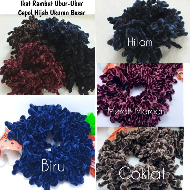 ( 1 Buah) Kunciran Ikat Rambut Ubur ubur Ukuran Besar / Cepol Hijab ...