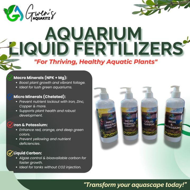 AQUARIUM LIQUID FERTILIZER for Aquatic Plants by Gwen's Aqukitz - Macro ...