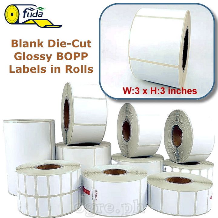 Blank BOPP Die-Cut Labels in Rolls ~ Matte White (Various Sizes ...