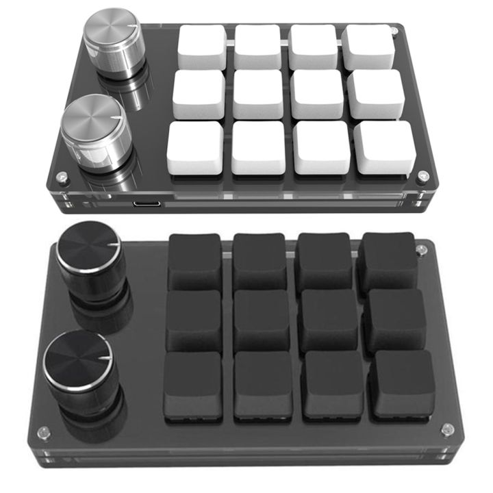 USB Macro Custom Mini Keyboard 12 Keys 2 Knob Programming DIY ... USB Macro Custom Mini Keyboard 12 Keys 2 Knob Programming DIY ...