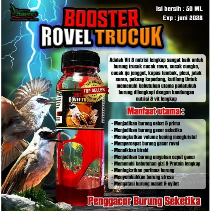 Booster Rovel Trucuk 50ml Suplemen nutrisi harian khusus untuk burung ...