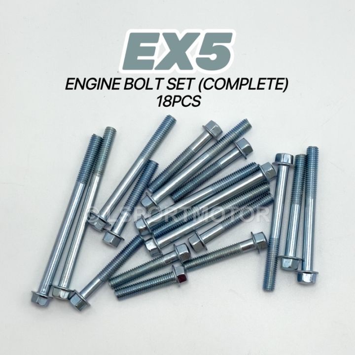 HONDA EX5 ENGINE BOLT SET (COMPLETE) 18PCS SET SKRU ENJIN ENGINE ENGIN ...