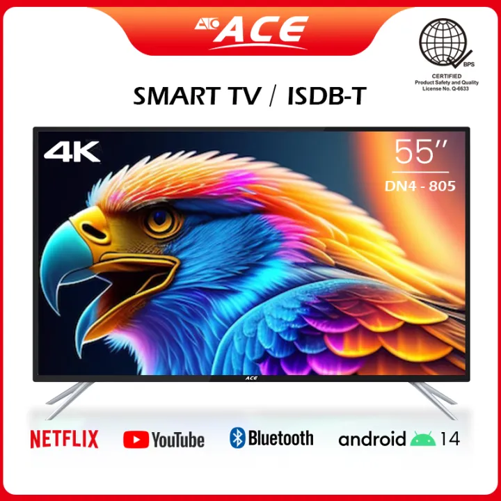 ACE 55" UHD 4K Smart Google TV DN4 (Android 14, Netflix, Youtube ...