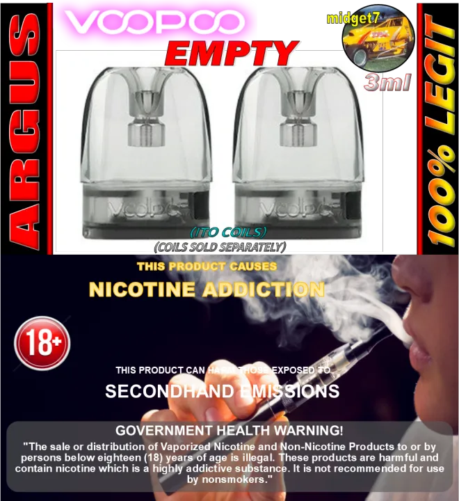 VOOPOO Argus Pod Empty Atomizer Cartridge 2ml (2pcs/pack) | Lazada PH