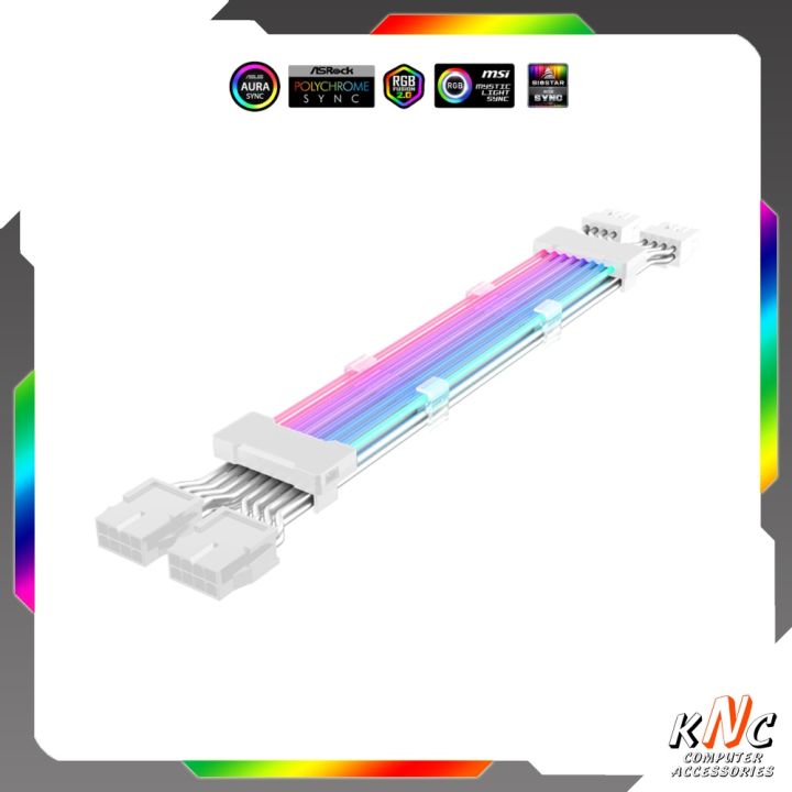 Dây Nguồn Nối Dài Led 5v ARGB 16pin VGA Màu Trắng Đồng Bộ Màu Mainboard ...