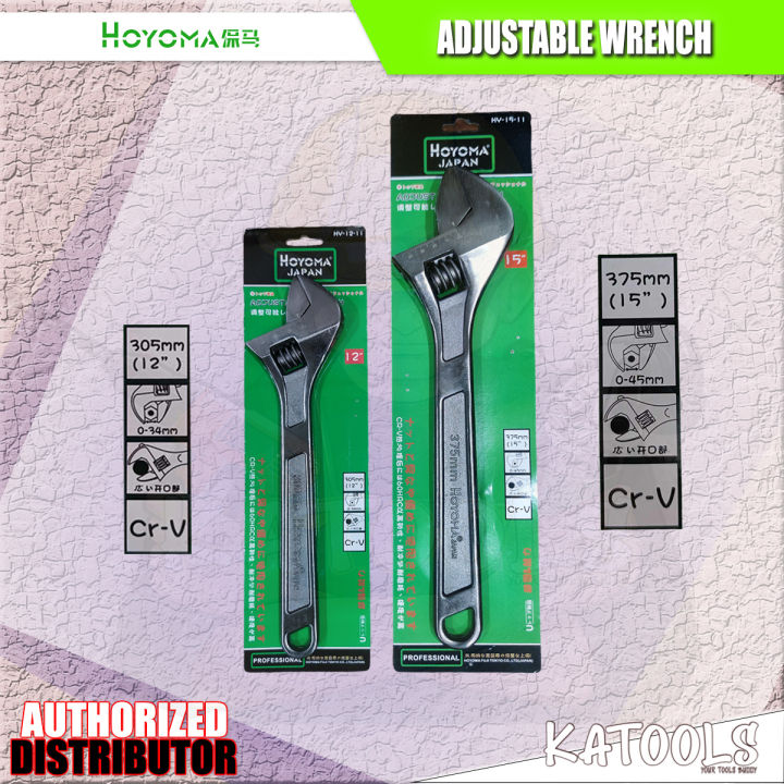 HOYOMA JAPAN Industrial Adjustable Wrench / Katala / Manual Spanner Cr ...