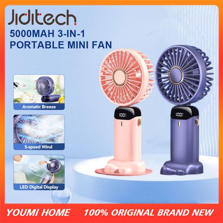 Jiditech Portable Mini Fan USB Rechargeable Mini Fan Adjustable Cooling ...