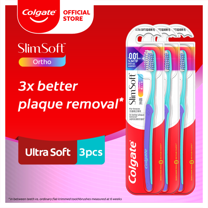 Colgate SlimSoft Ortho Soft Toothbrush 3s | Lazada PH