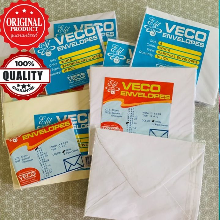 VECO Baronial Envelope VELLUM 100gsm White/Cream 10pcs/pack | Lazada PH