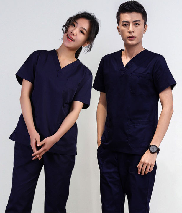 Bộ Scrubs vải lon - bộ quần áo cổ tim, bộ phòng mổ cho bác sĩ, điều ...