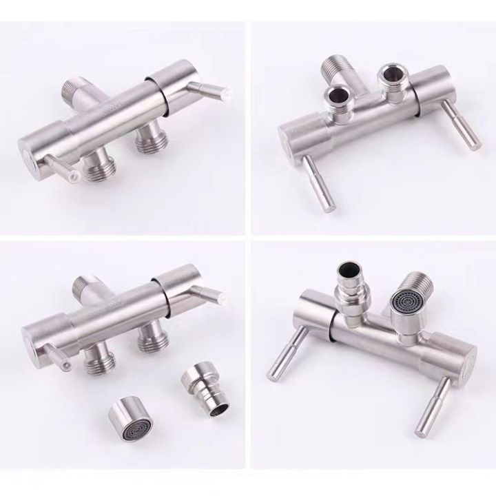COD Stainless Steel SUS304 Faucet Two Way Faucet With Two Nozzle Dual ...