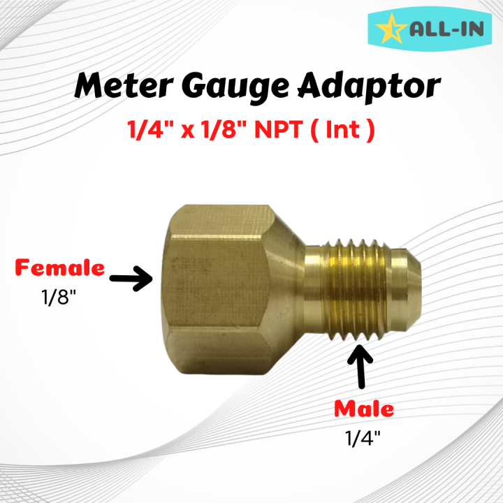 Meter Gauge / Pressure Gauge Adaptor - 1/4" x 1/8" Meter Gauge Adaptor ...